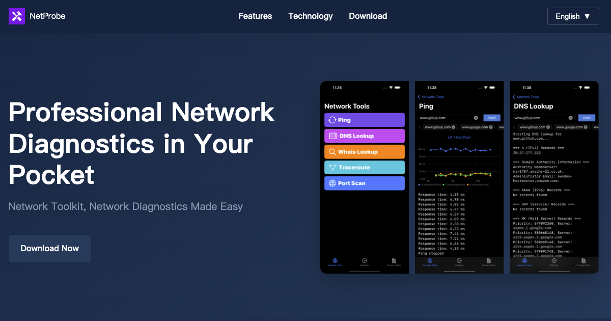 NetProbe Network Toolkit - Professional Network Diagnostics in Your Pocket